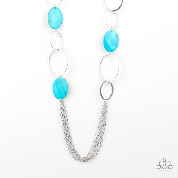 paparazzi | Jewelry | Paparazzi Blue Iridescent Stone Necklace | Poshmark